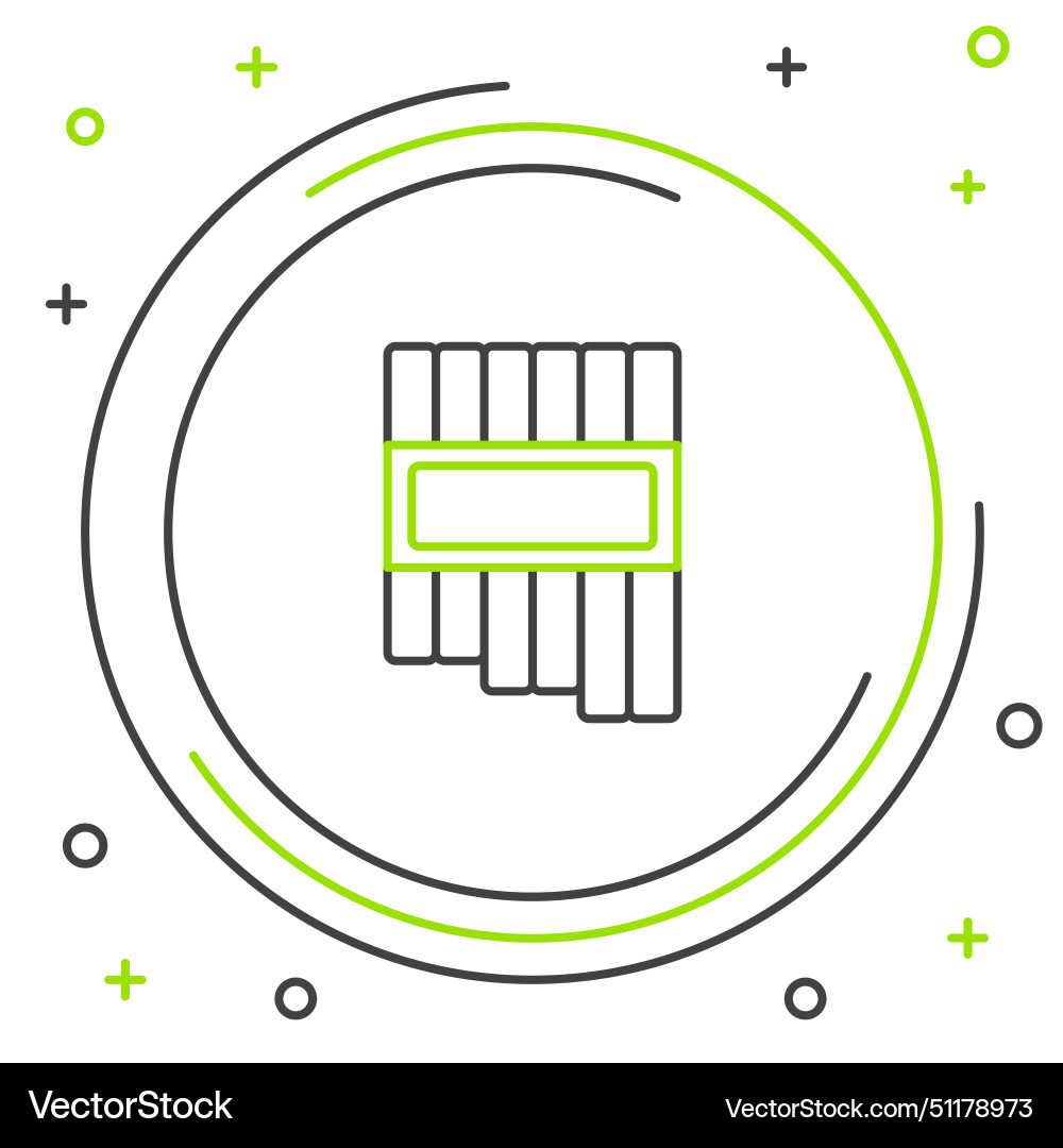 Line pan flute icon isolated on white background Vector Image