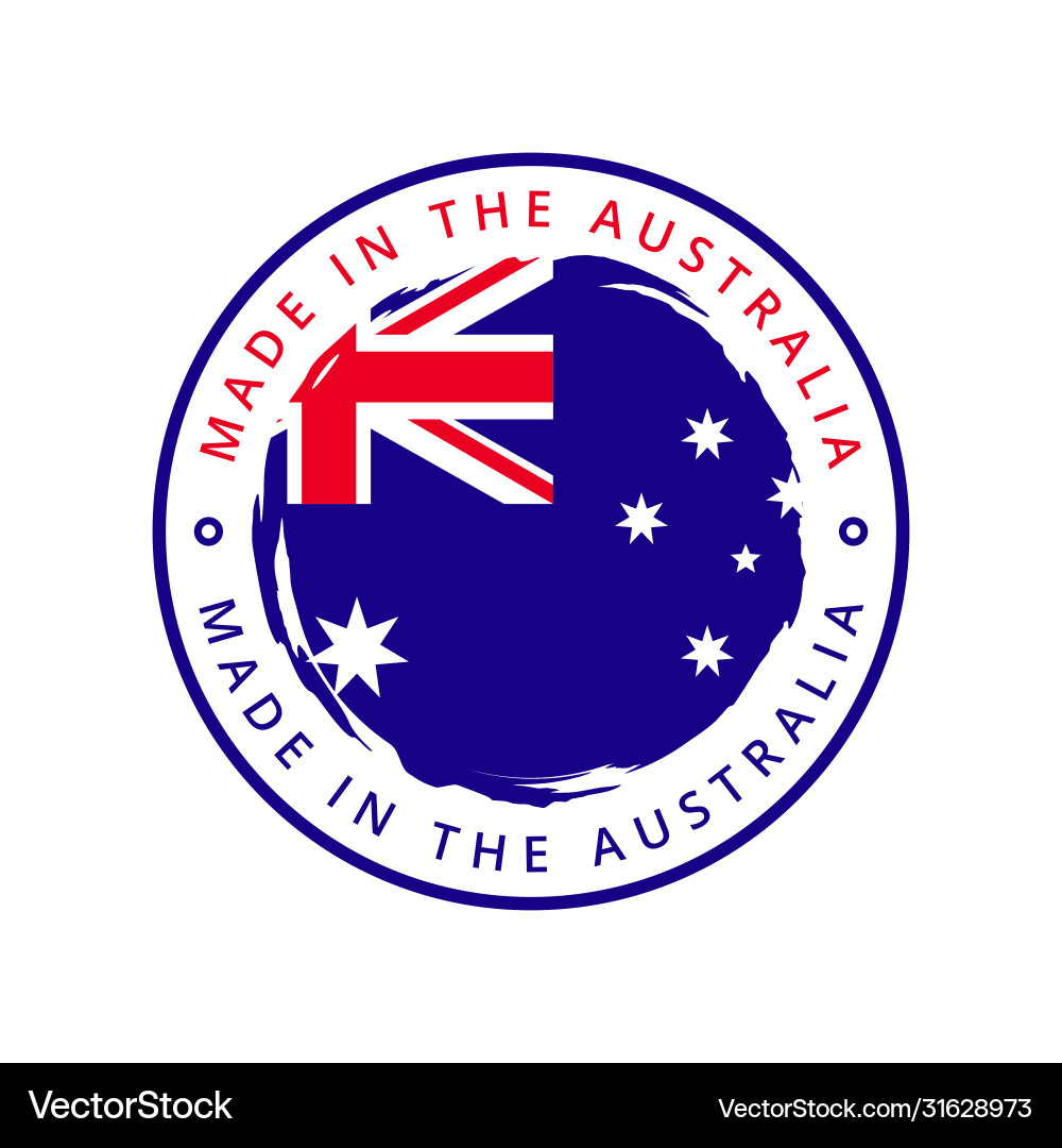 Made in australia round label Royalty Free Vector Image