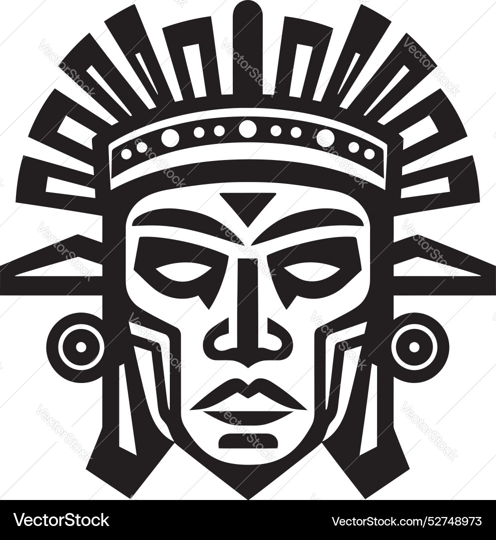 Mixtec heritage emblem pre hispanic icon design Vector Image