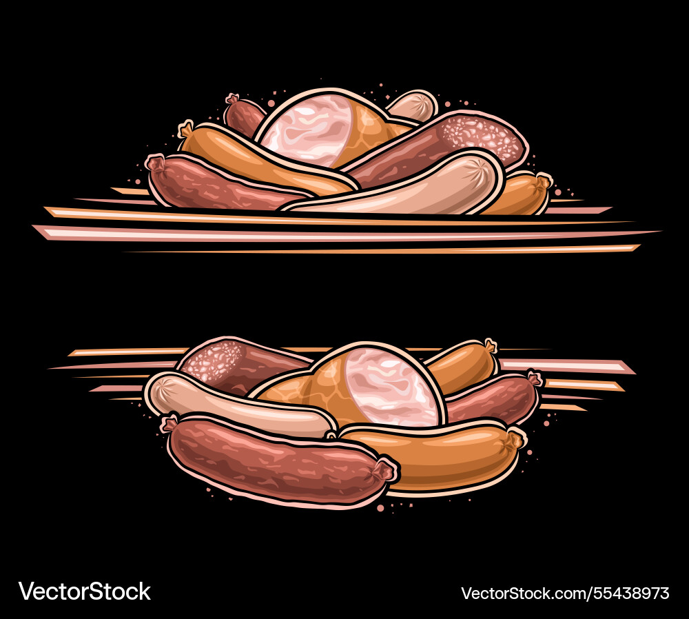 Sausage border Royalty Free Vector Image - VectorStock