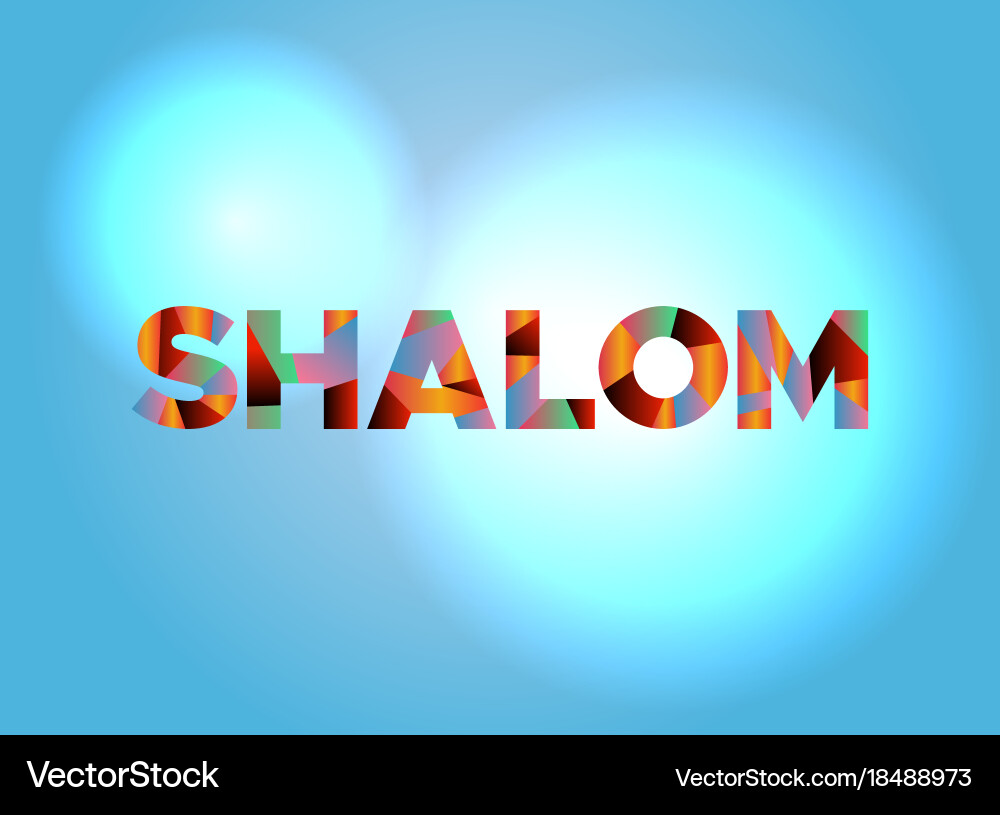 Shalom theme word art Royalty Free Vector Image