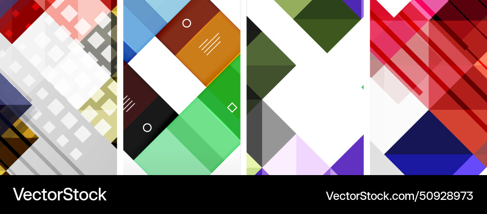 Square abstract poster set Royalty Free Vector Image