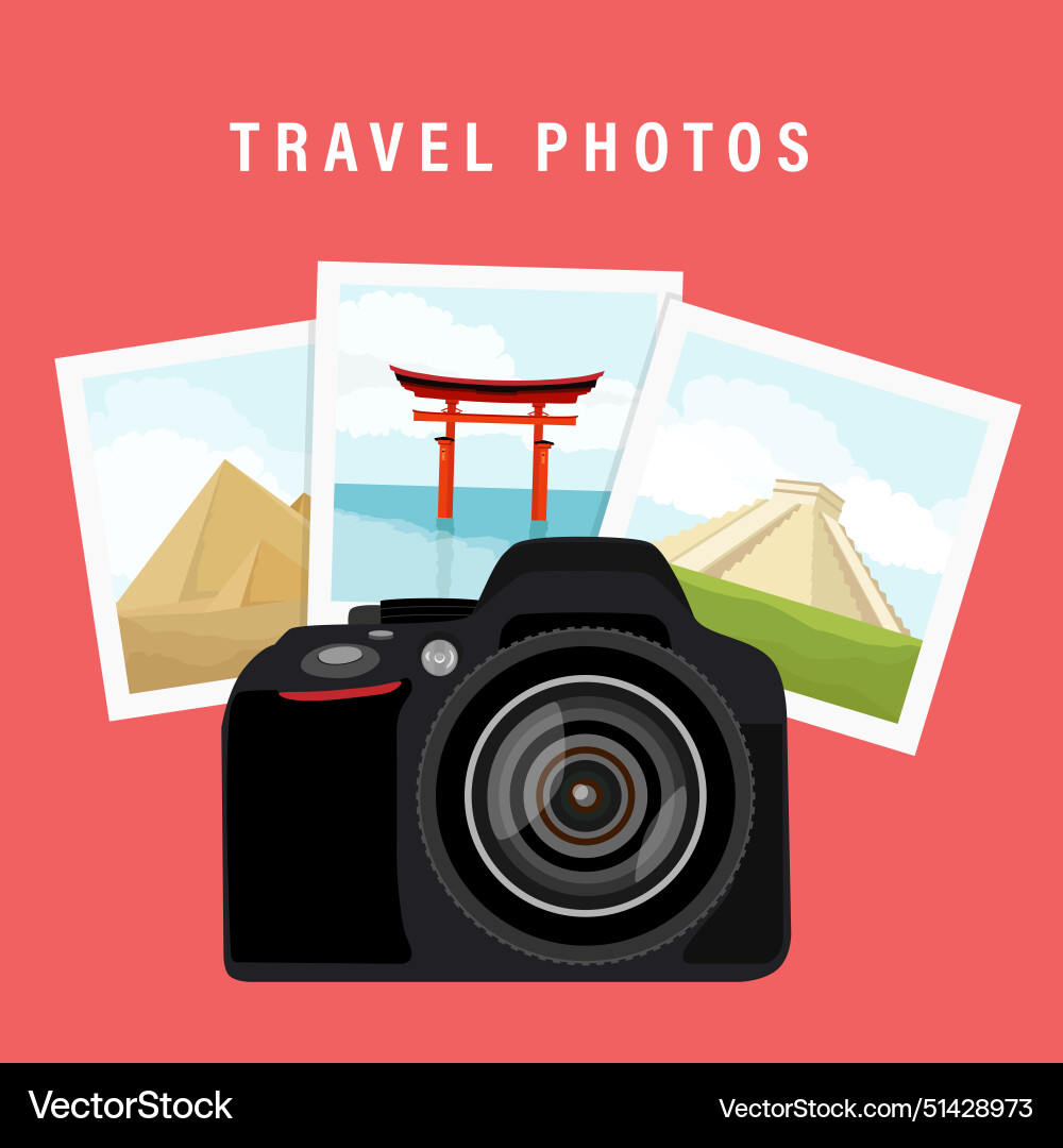 Travel photos memories concept Royalty Free Vector Image