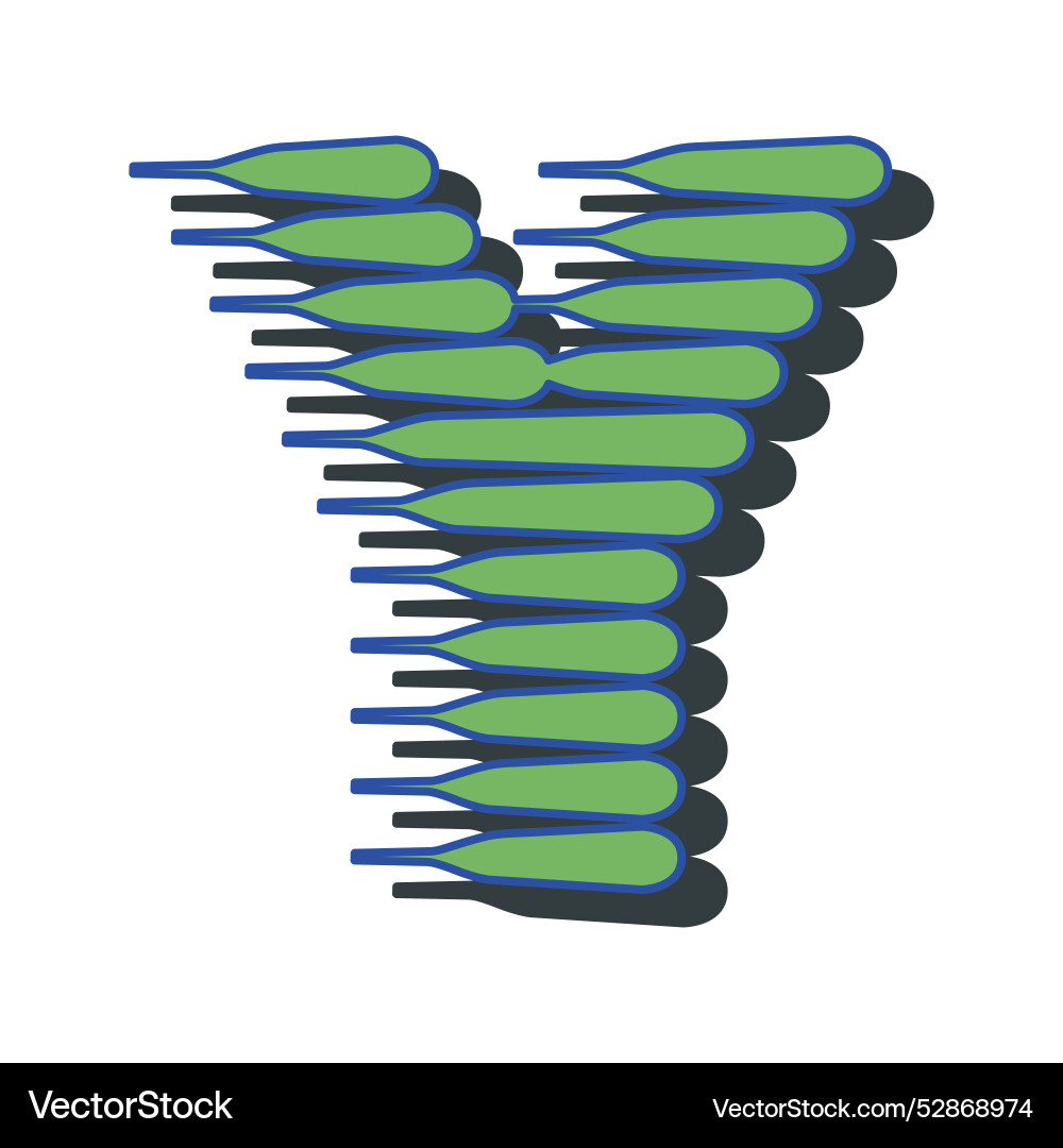 Art wind initial caps font capital letter y design