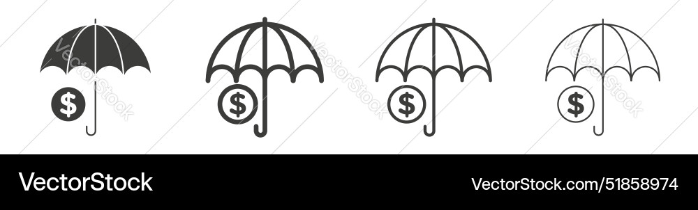 Assets protection and financial security icons Vector Image