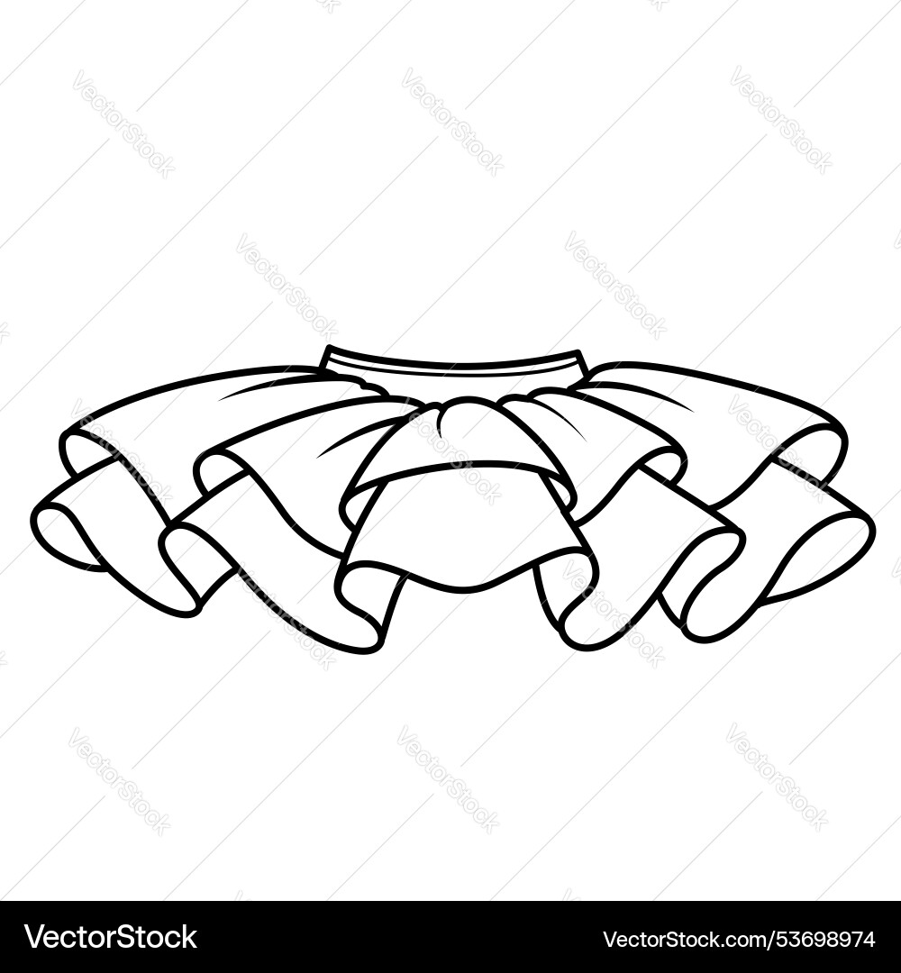 Double-layer elegant tutu skirt outlined Vector Image