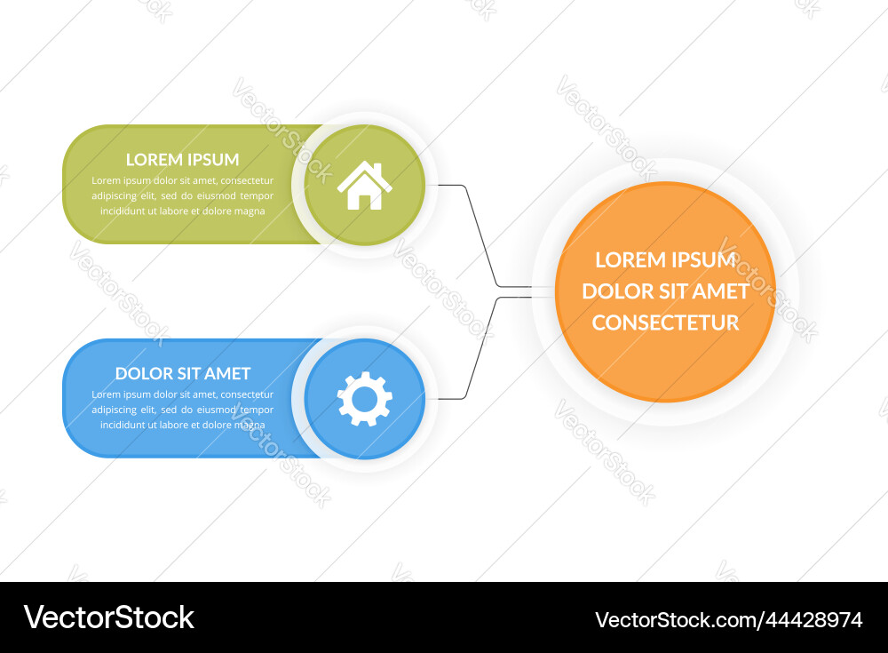 Infographic template with 2 elements Royalty Free Vector