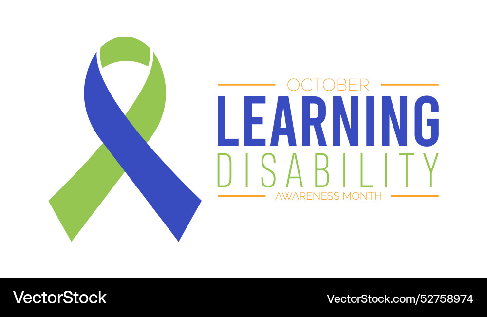 Learning disability awareness month Royalty Free Vector