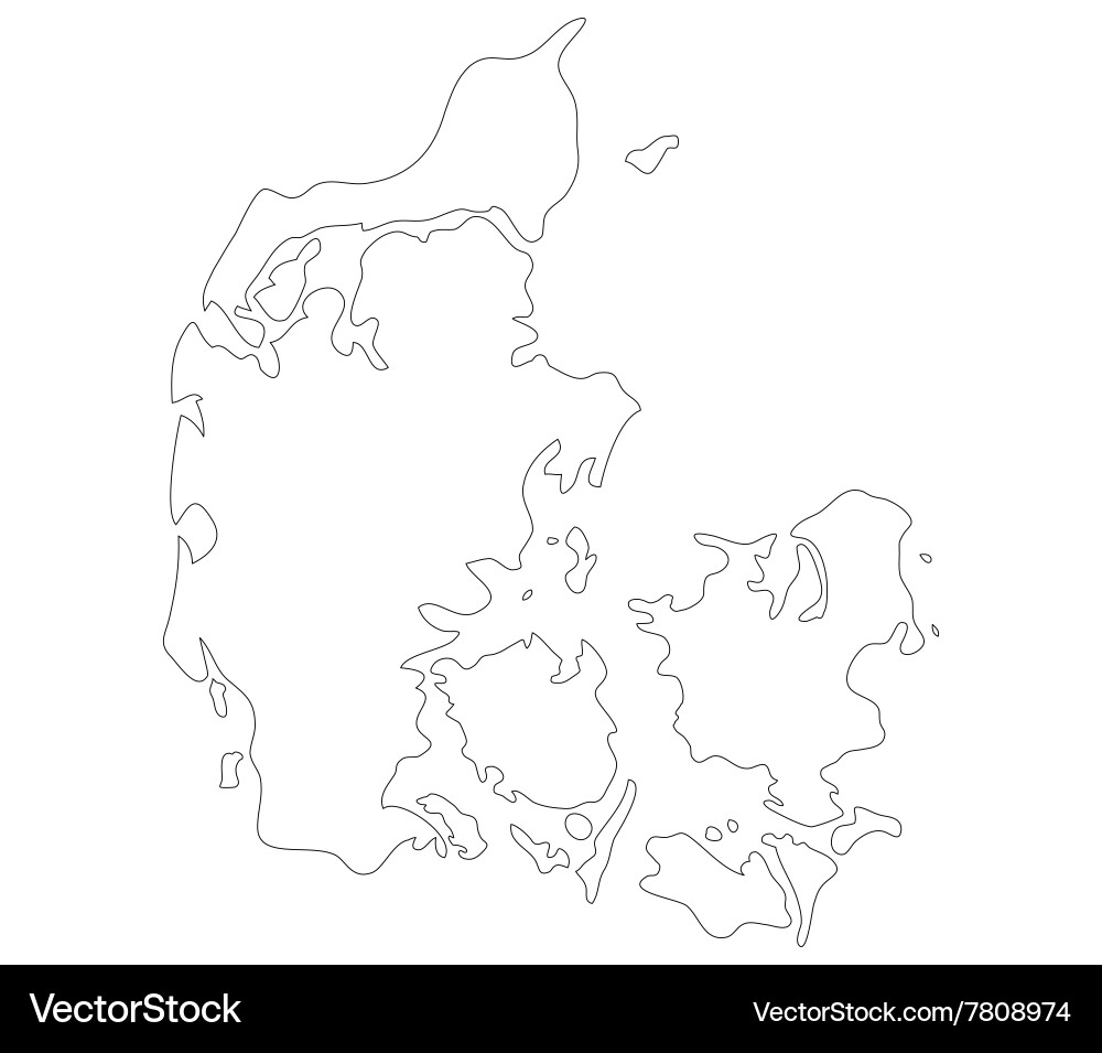 Map denmark Royalty Free Vector Image - VectorStock