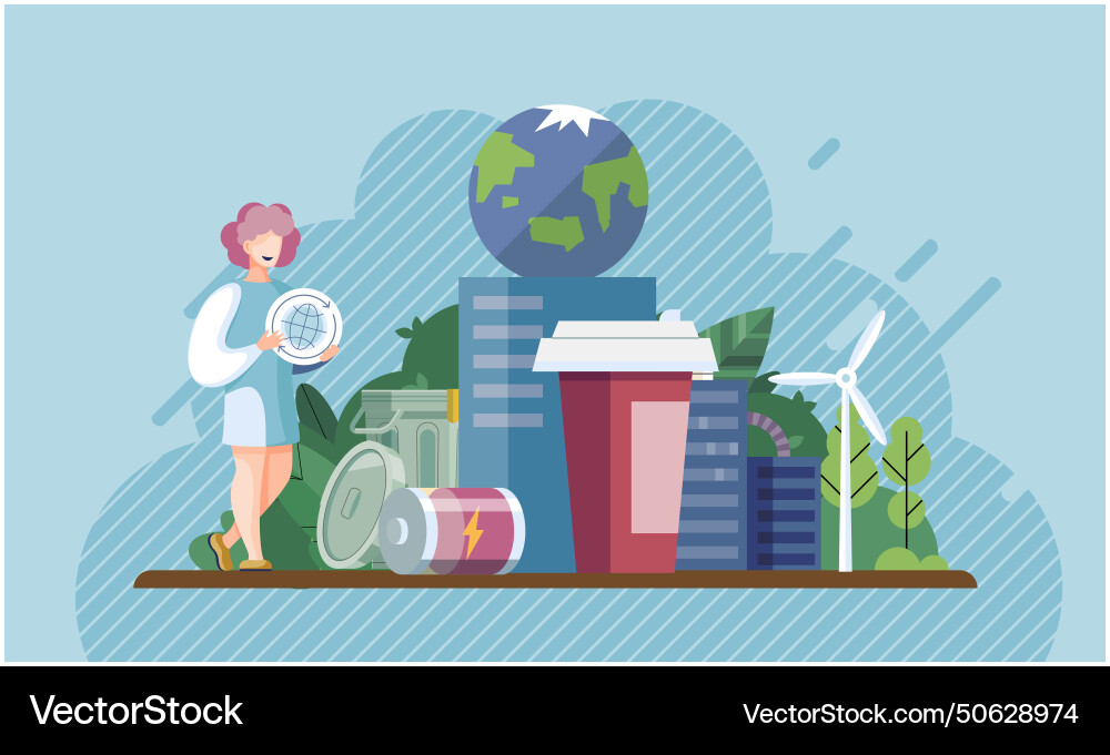 Nature pollution unclean surroundings contribute Vector Image