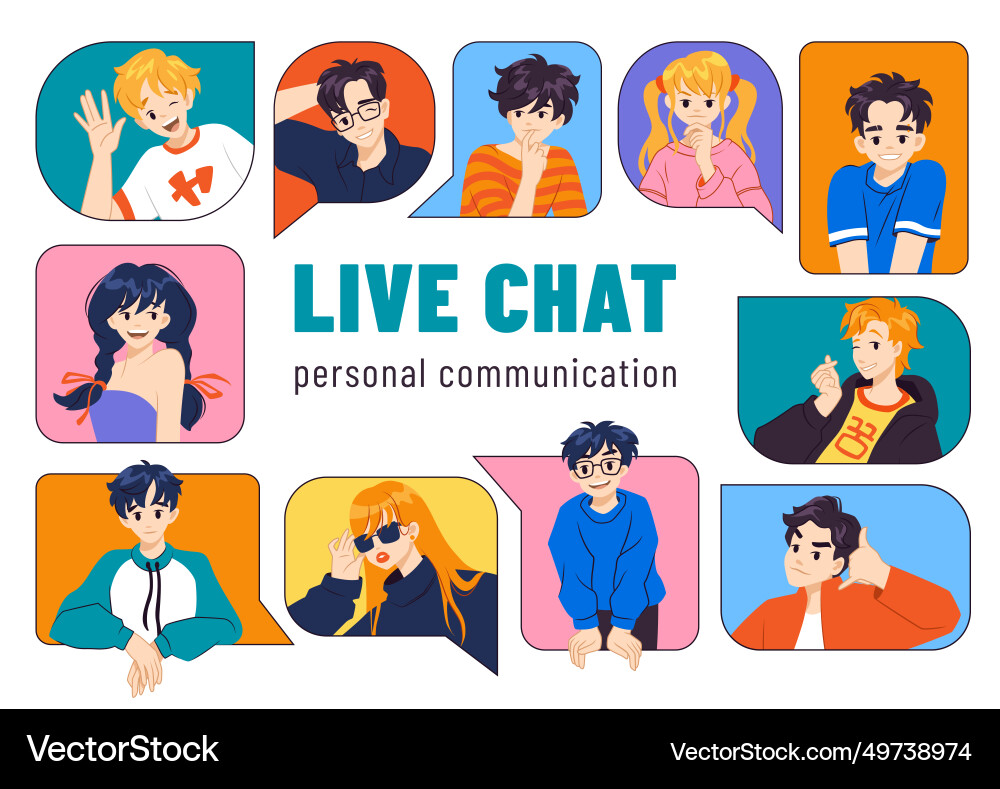 People act live chat online messages digital Vector Image