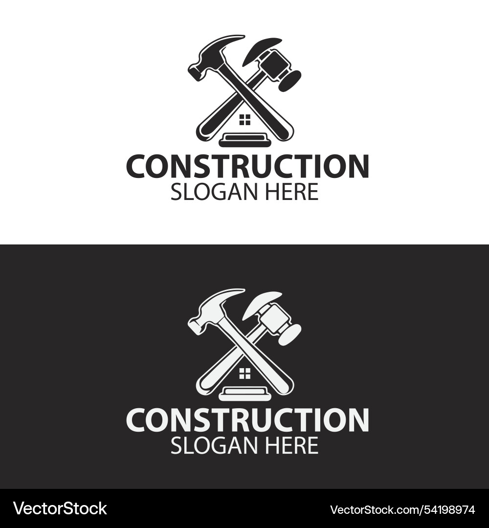 Professional construction company home logo Vector Image