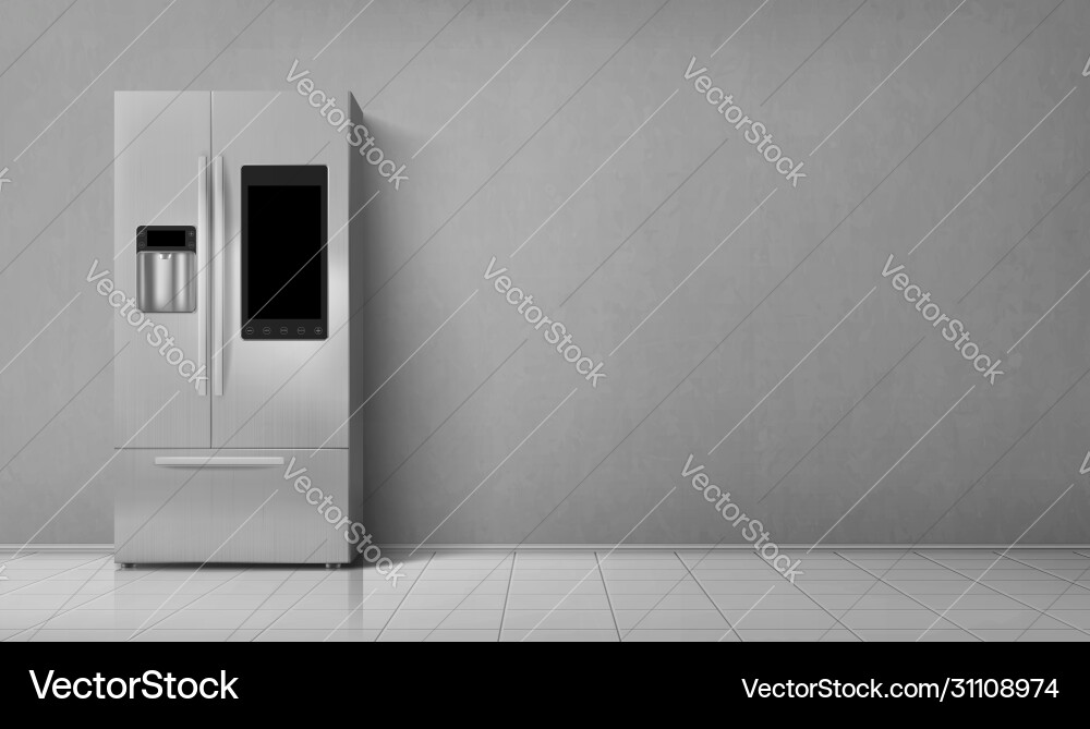 Smart fridge two-chambered refrigerator front view