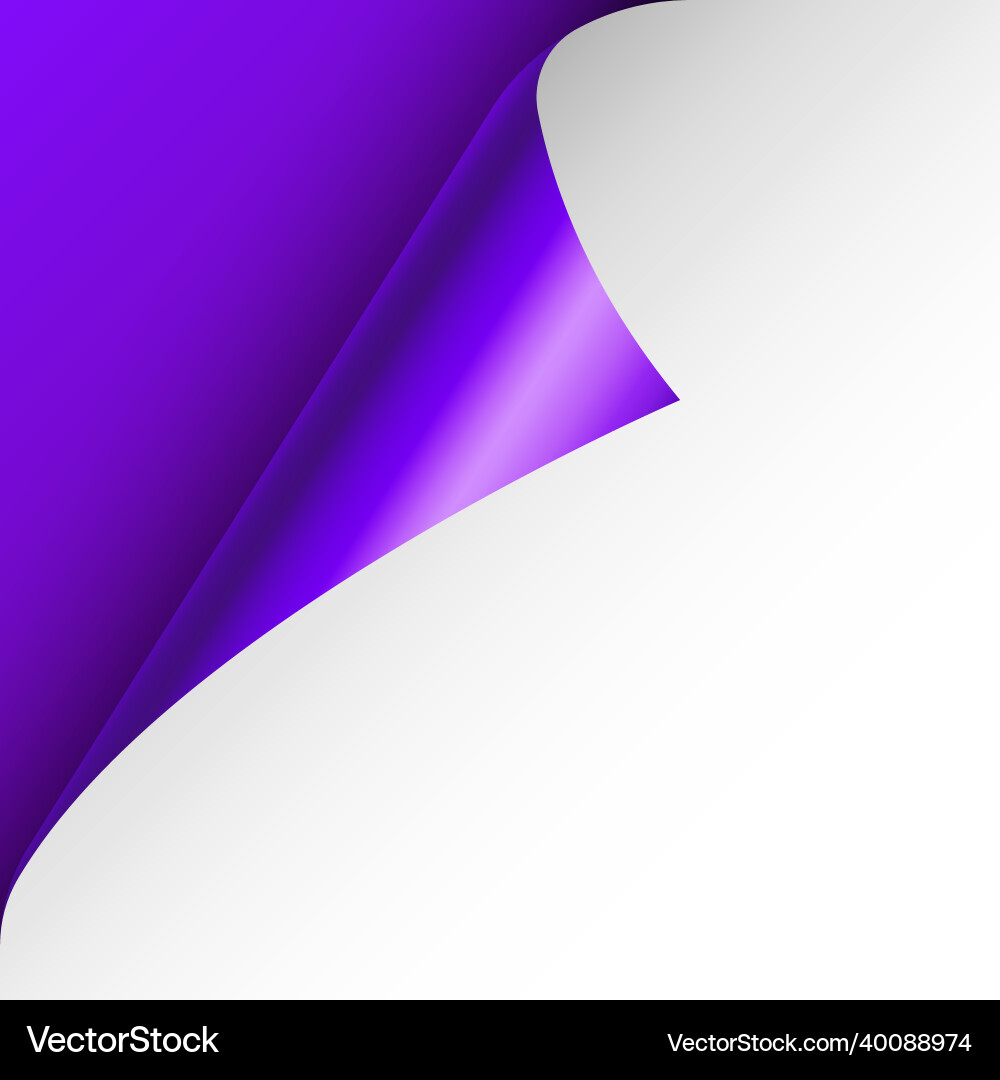 Violet paper curl curled page corner with shadow – Royalty-Free Vector ...