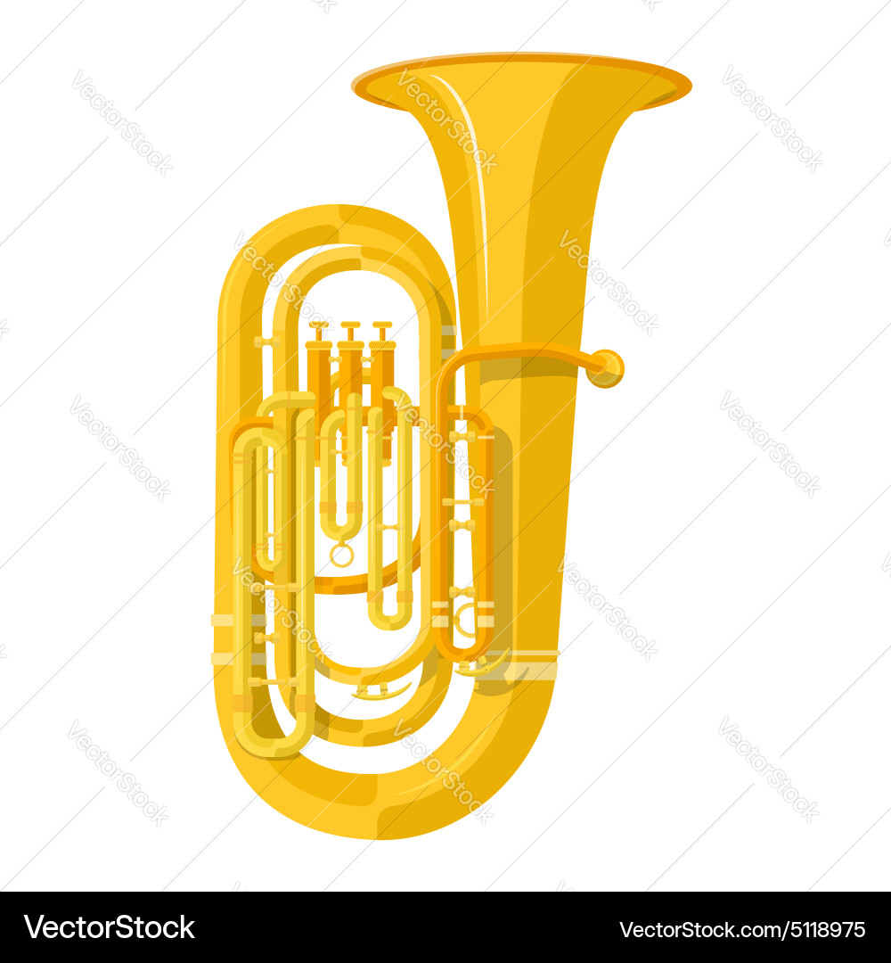 Colored flat style tuba music instrument Vector Image