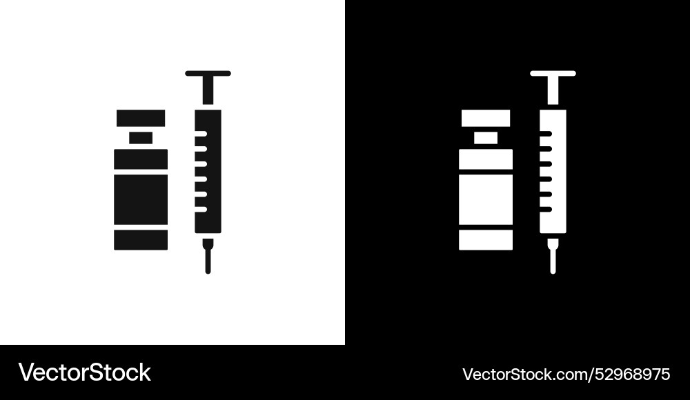 Covid 19 vaccine icon flat fill set collection Vector Image