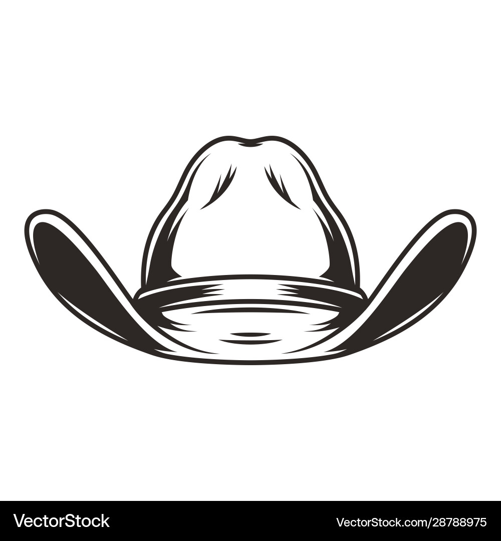 Cowboy hat front view template Royalty Free Vector Image