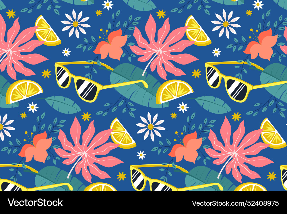 Hand drawn summer pattern design Royalty Free Vector Image