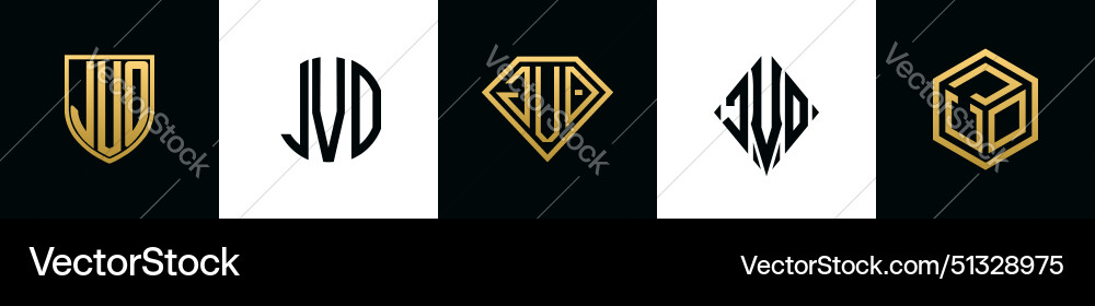Initial letters jvo logo designs bundle Royalty Free Vector