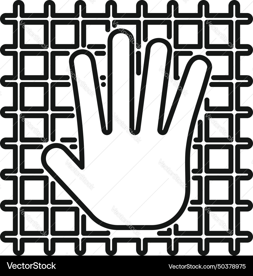 Net palm scanning icon outline online Royalty Free Vector
