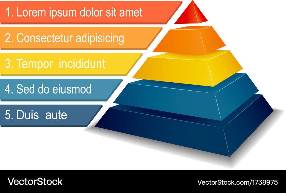 Pyramid chart for infographics Royalty Free Vector Image