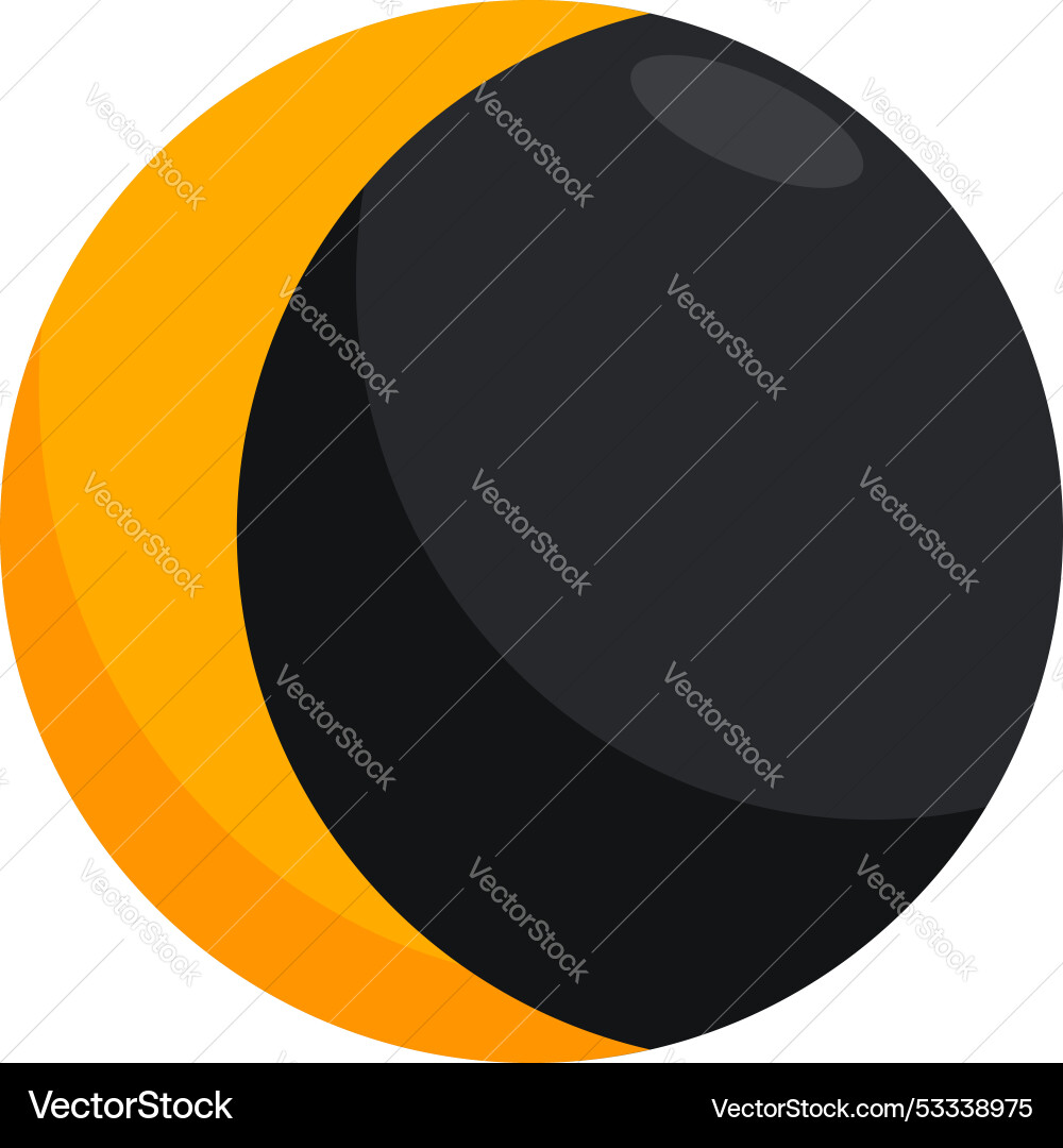 Solar eclipse showing partial covering of the sun Vector Image
