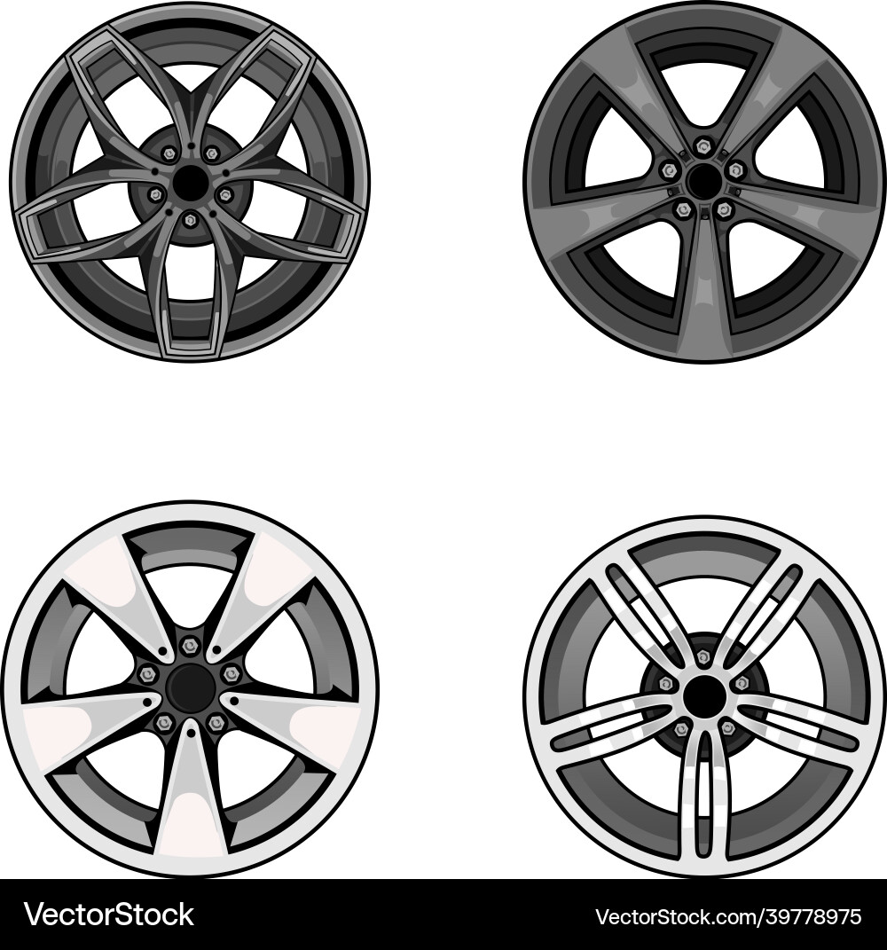 Sports car rims set Royalty Free Vector Image - VectorStock