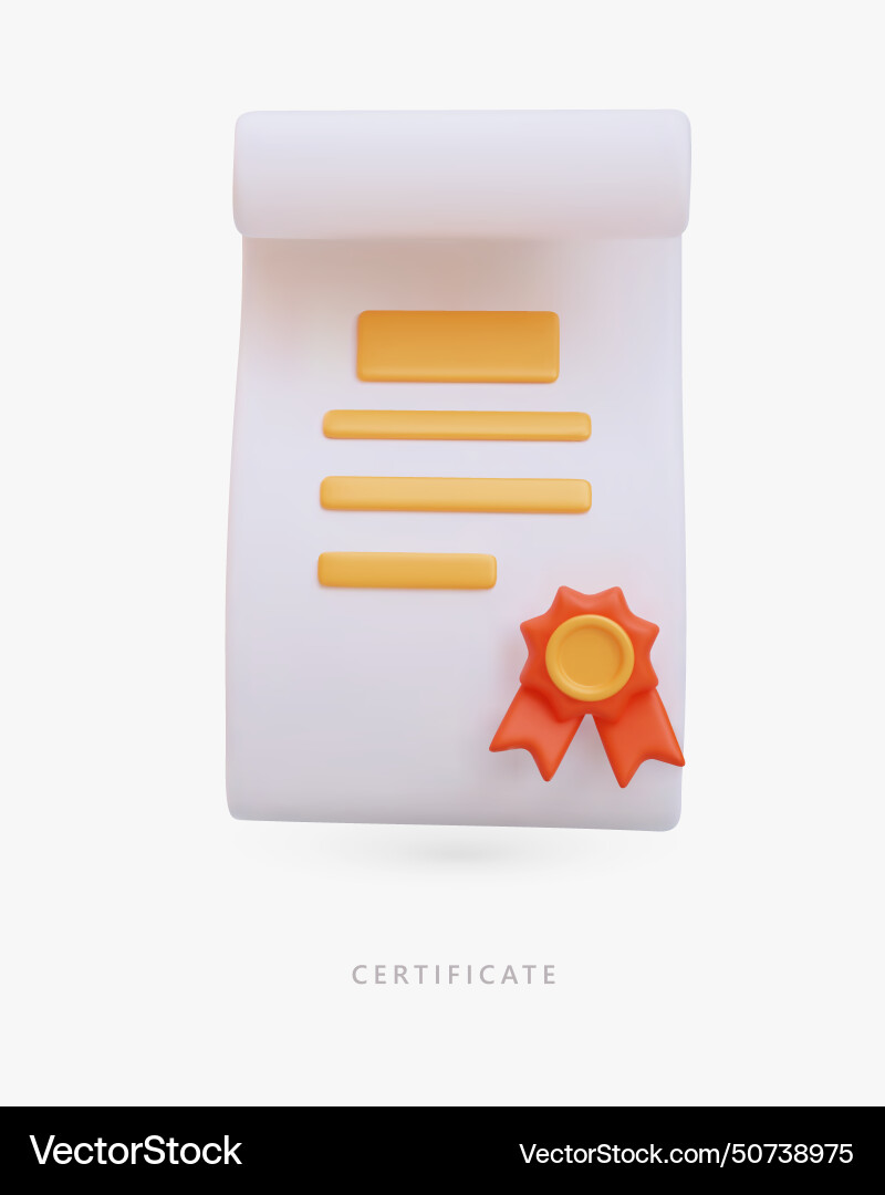 Vertical poster with 3d law certificate seal Vector Image