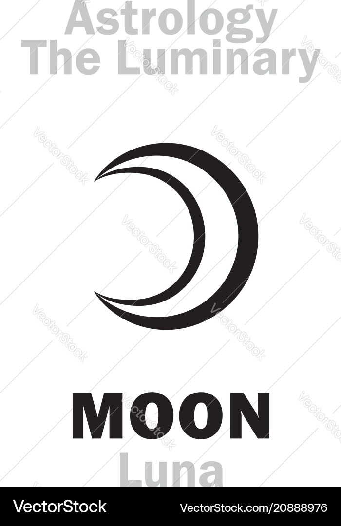 Astrology luminary moon luna Royalty Free Vector Image
