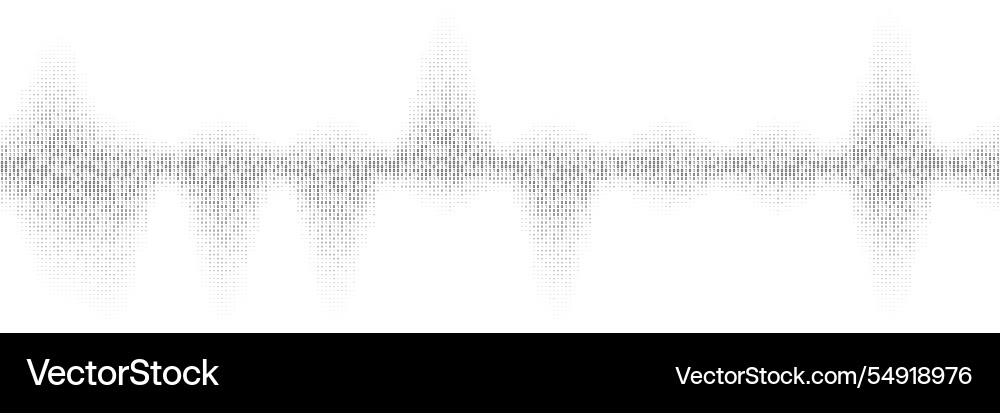 Black and white gradient sine wave from binary Vector Image