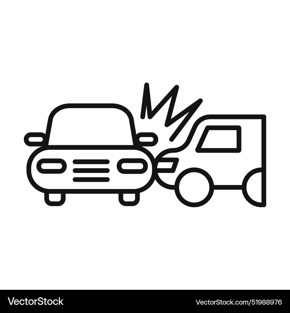 Car side crash icon mark in filled style Vector Image