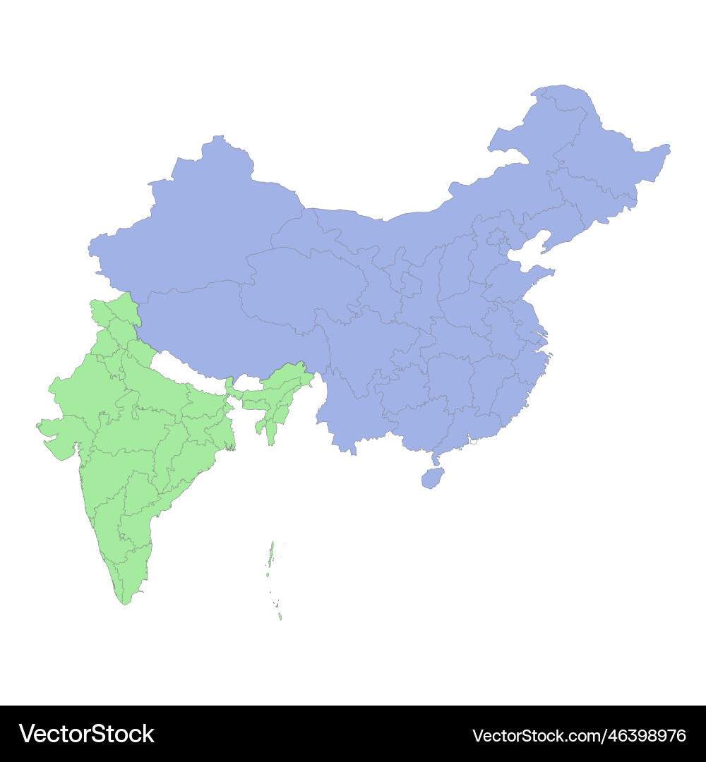 China & India Political Map Royalty Free Vector Image