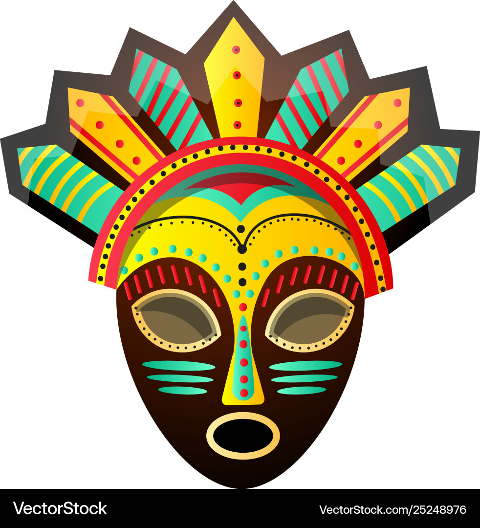 Colorful African Mask - Ritual Royalty Free Vector Image