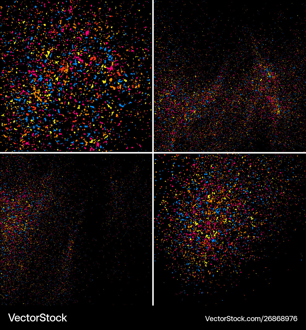 Colorful explosion confetti set texture Royalty Free Vector