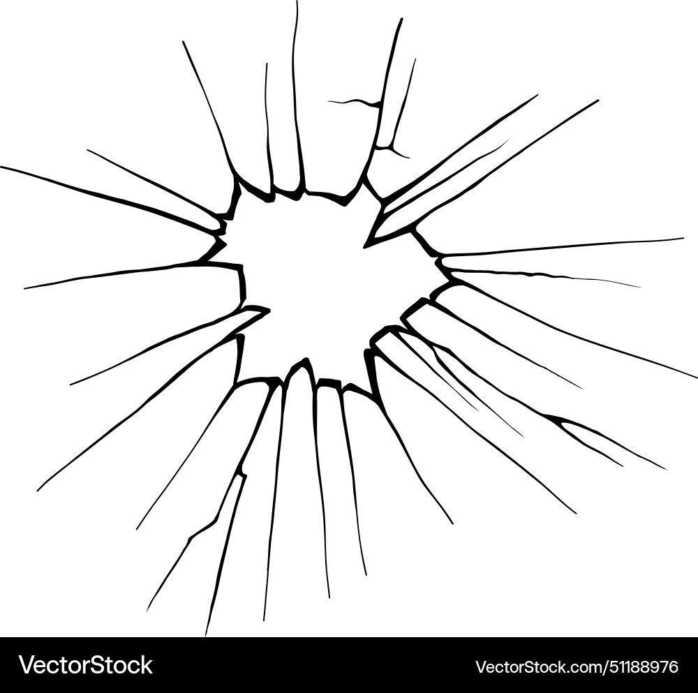 Cracked glass broken window shattered glassy Vector Image