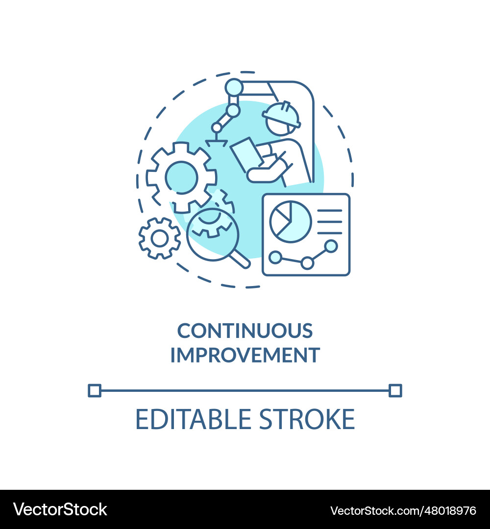 Customizable continuous improvement line icon Vector Image