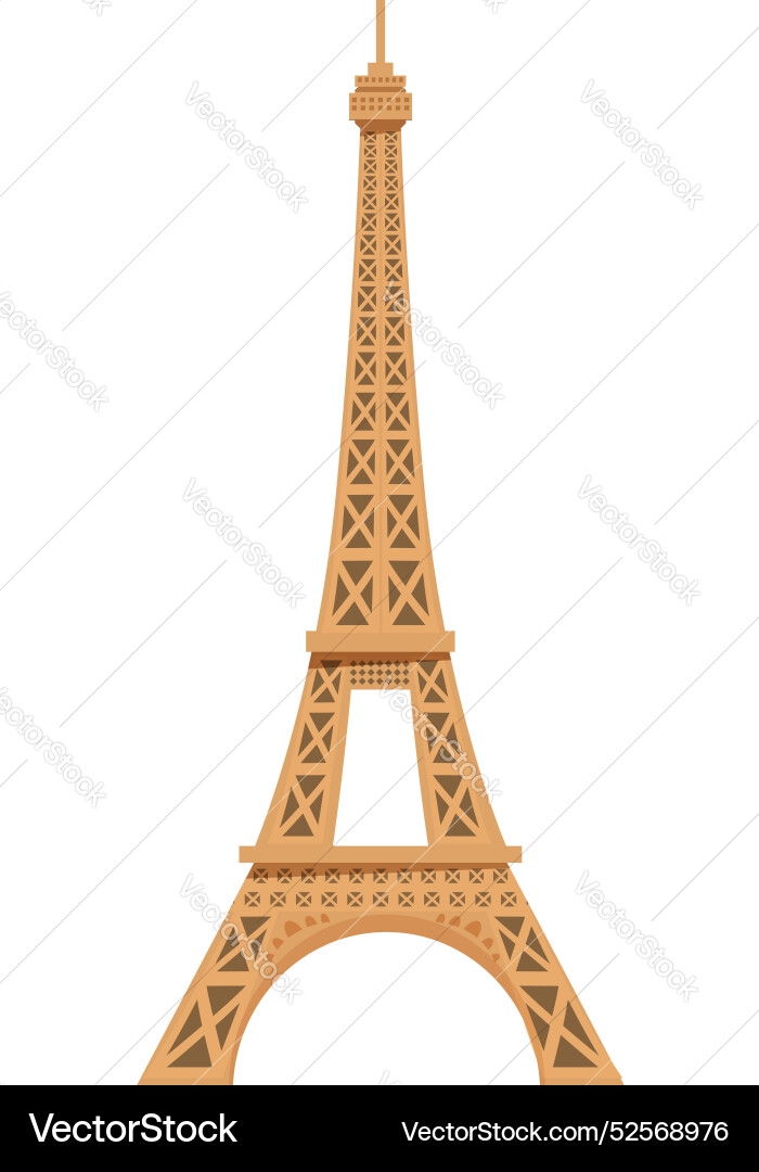Eiffel tower standing tall against a clear sky Vector Image