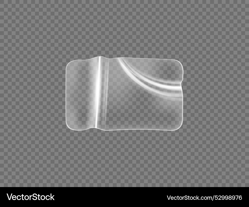 Glued wrinkles rectangular transparent plastic Vector Image
