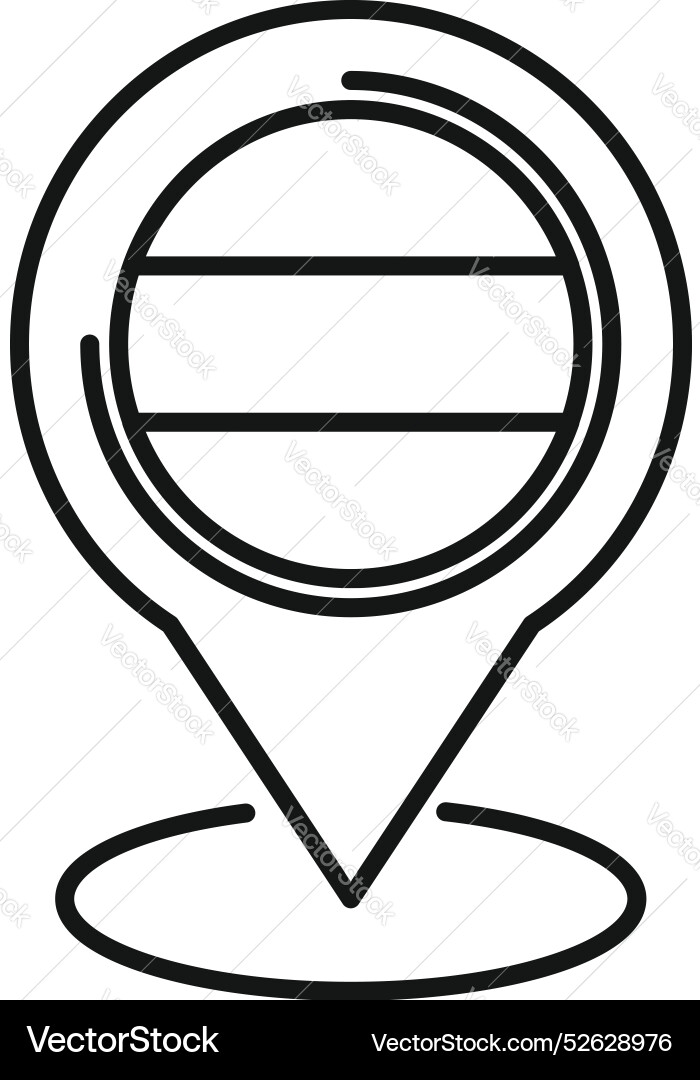 Location pin pointing place with empty lines Vector Image