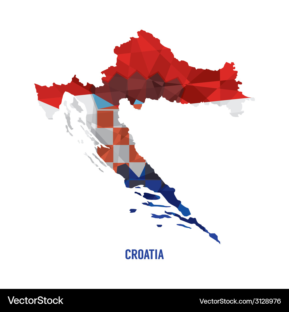 Map of croatia Royalty Free Vector Image - VectorStock