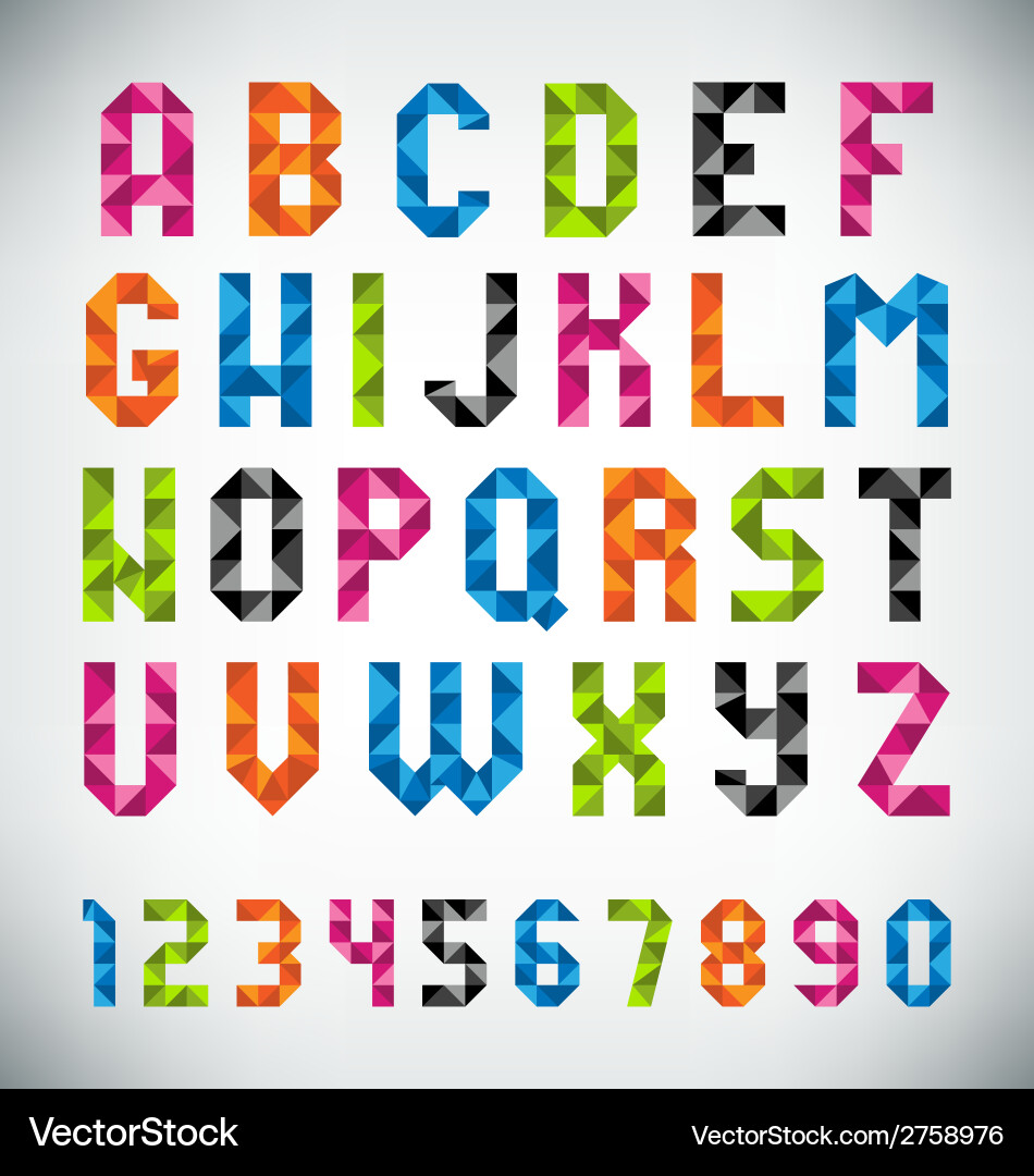 Mosaic font Royalty Free Vector Image - VectorStock