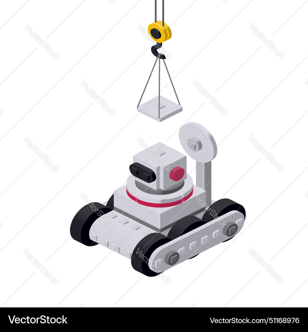 Robot lunar rover production concept on white Vector Image