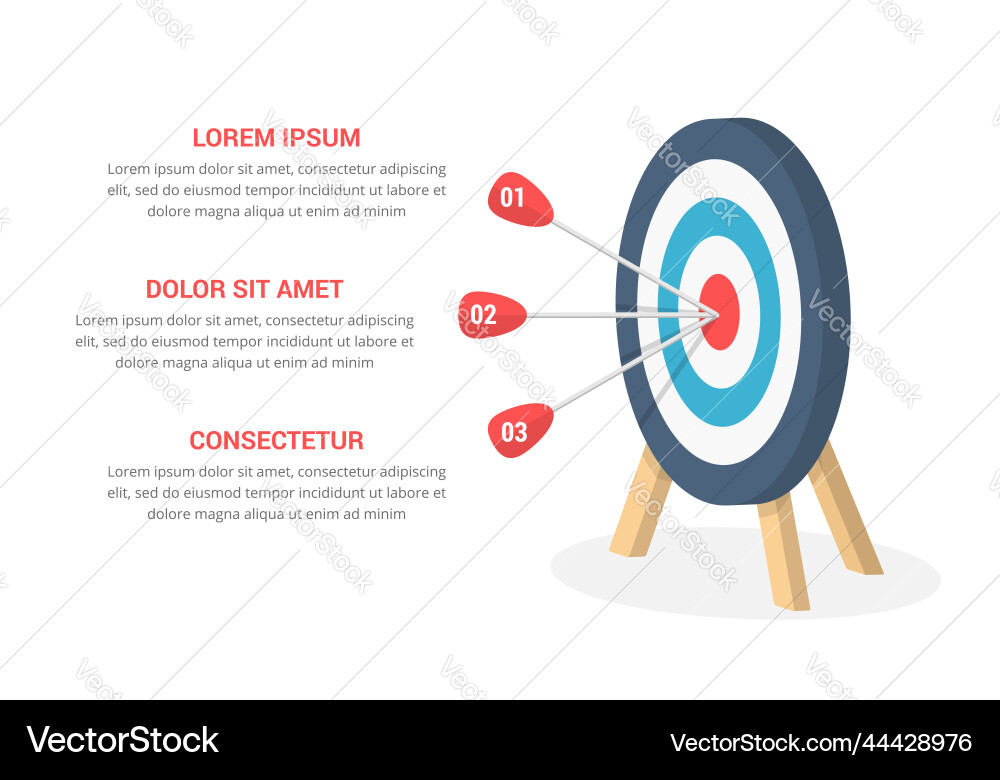 Target with three arrows Royalty Free Vector Image