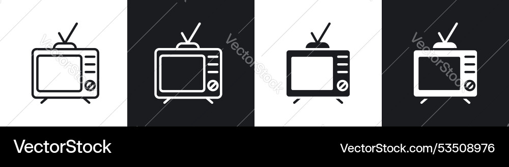 Tvline in thin line black color flat simple Vector Image