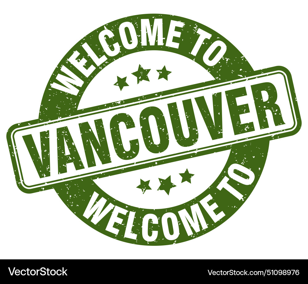 Welcome to vancouver stamp round sign Royalty Free Vector