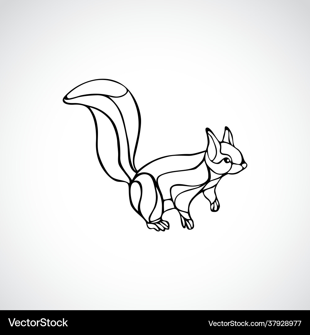 Abstract squirrel outline wavy Royalty Free Vector Image