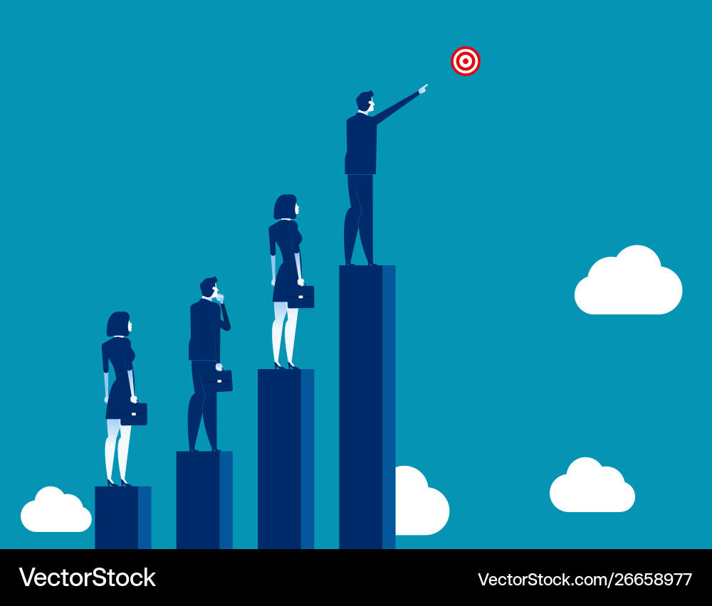 Business team pointing target concept Royalty Free Vector