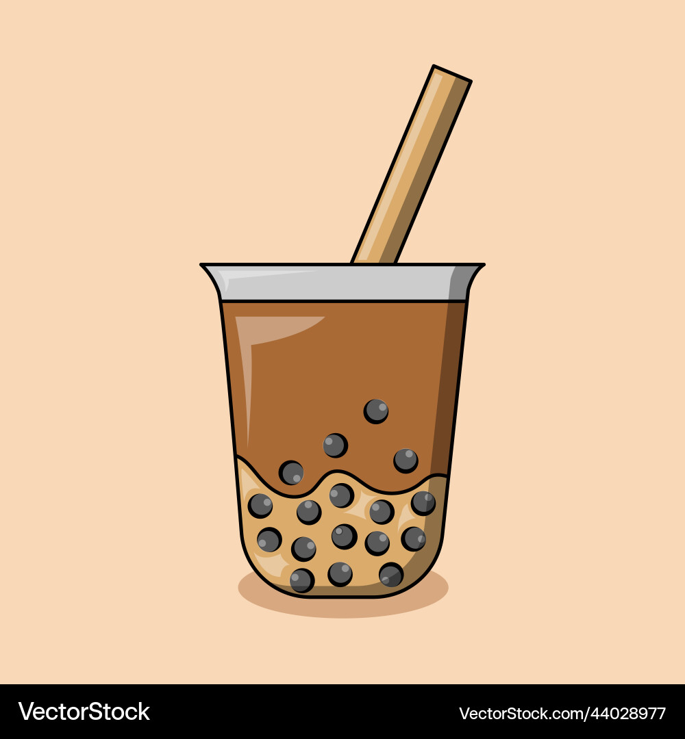 Cartoon bubble milk tea cups Royalty Free Vector Image