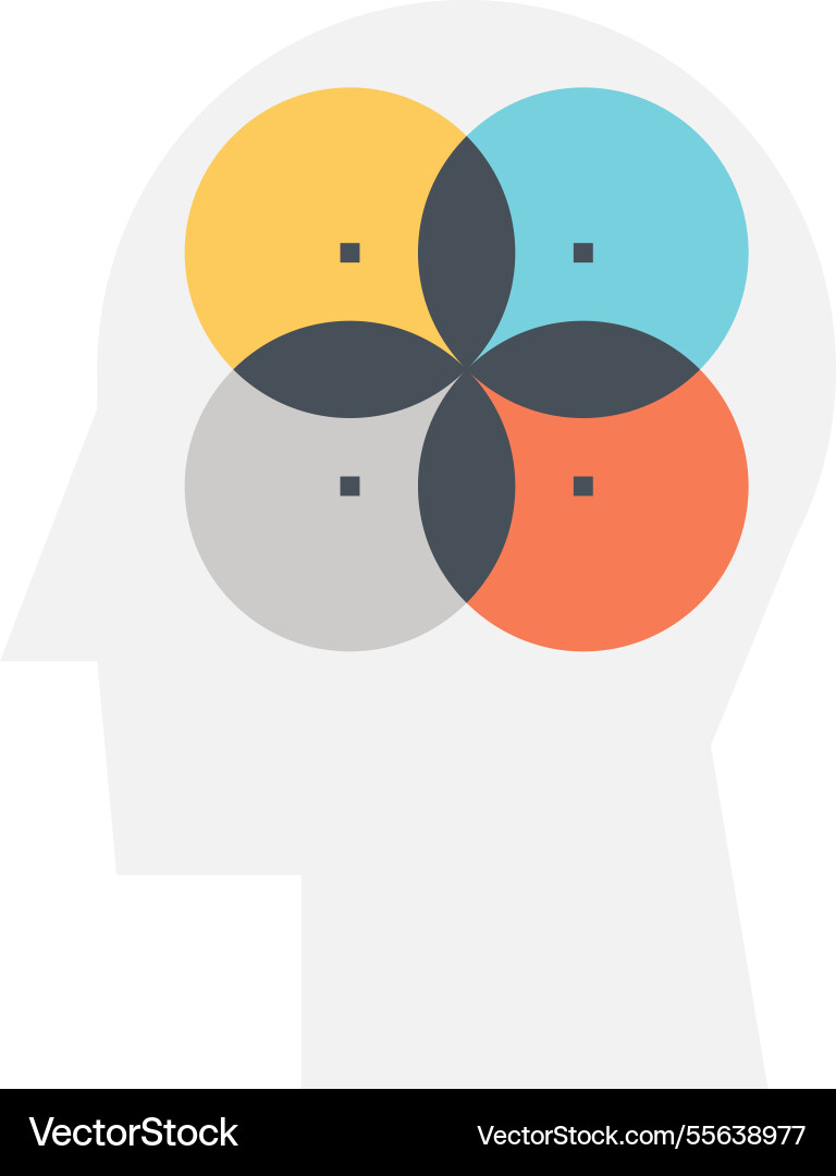 Cognitive flexibility flat web icon concept Vector Image