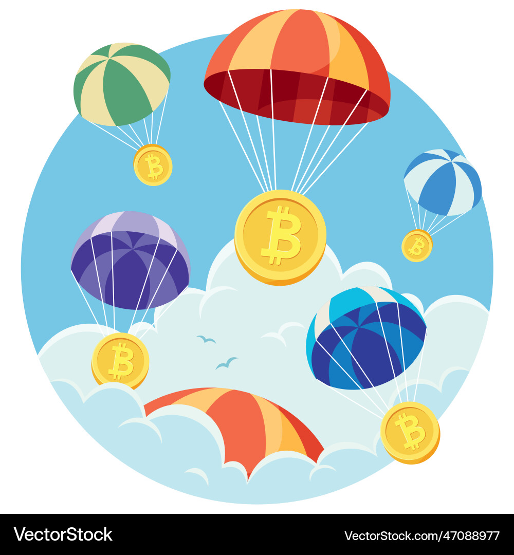 Crypto airdrop on white Royalty Free Vector Image